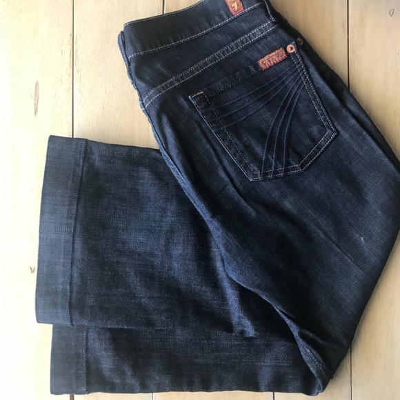 7 For All Mankind | Jeans | 7famk Cropped Dark Denim Dojo | Poshmark